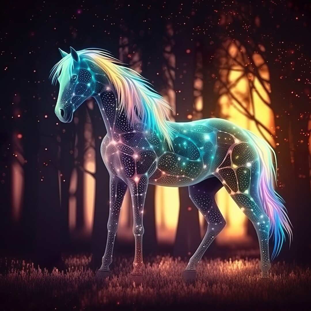 Spirit Animal Horse, Digital Download, Spiritual Art, Beautiful Black ...