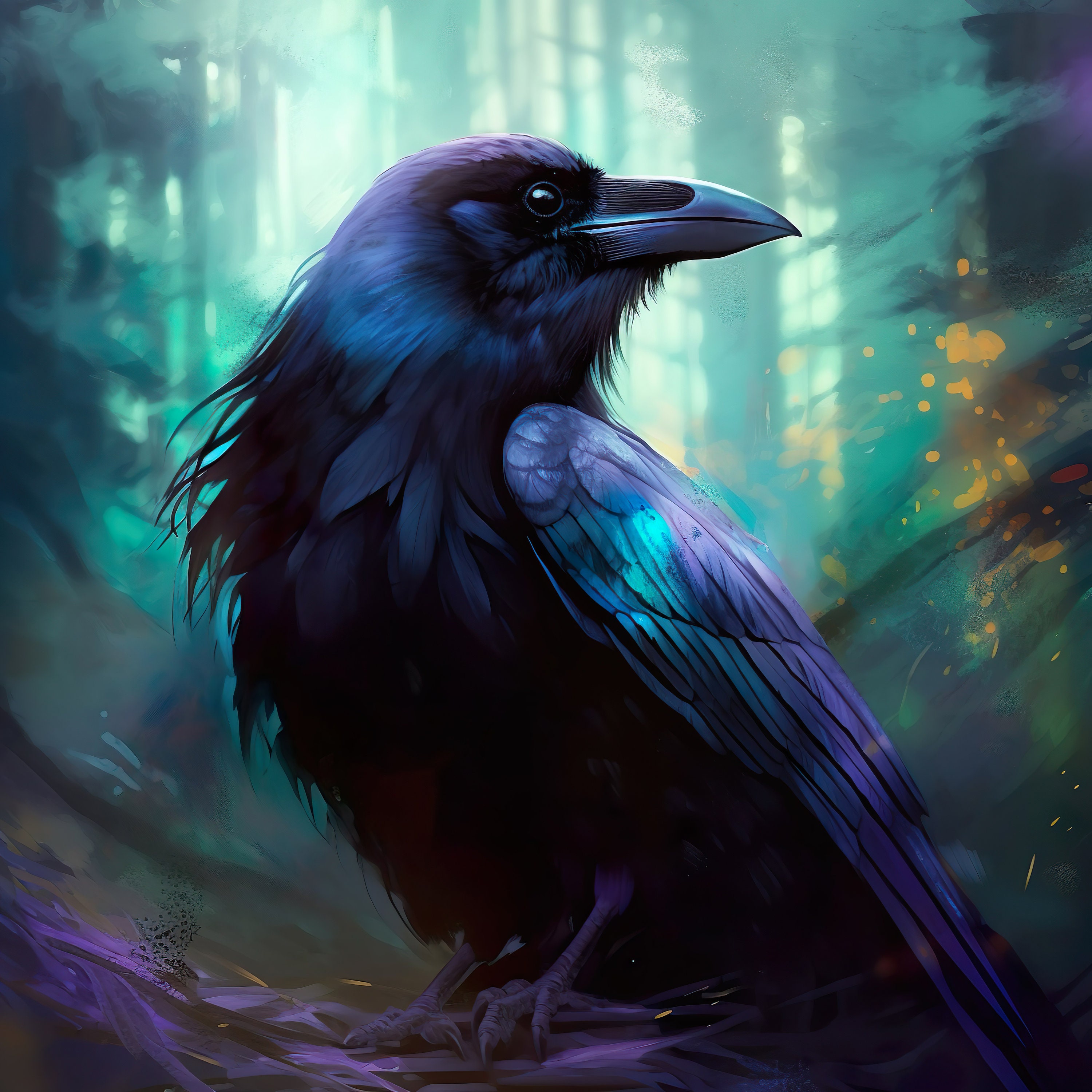 Spirit Animal Raven, Digital Download, Spiritual Art, Beautiful Black ...