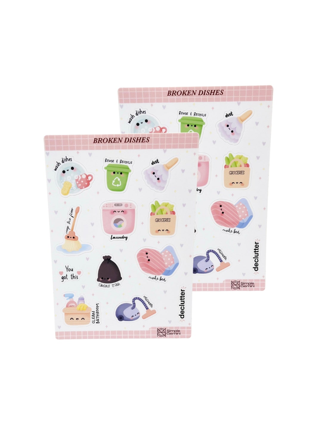 House Cleaning Stickers Cleaning Chores Stickers Sticker Sheet ...