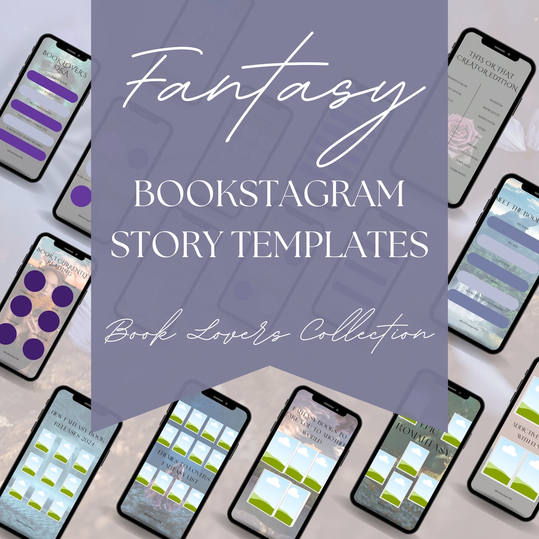 36 Fantasy Bookstagram Story Template, Bookish Instagram, Editable ...
