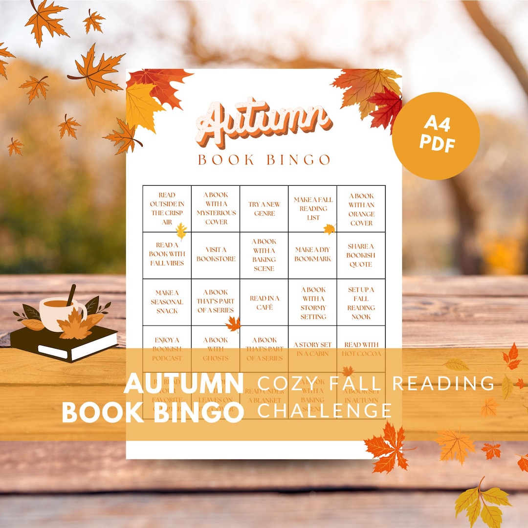 Autumn Book Bingo Printable | Cozy Fall Reading Challenge (PDF) - Etsy