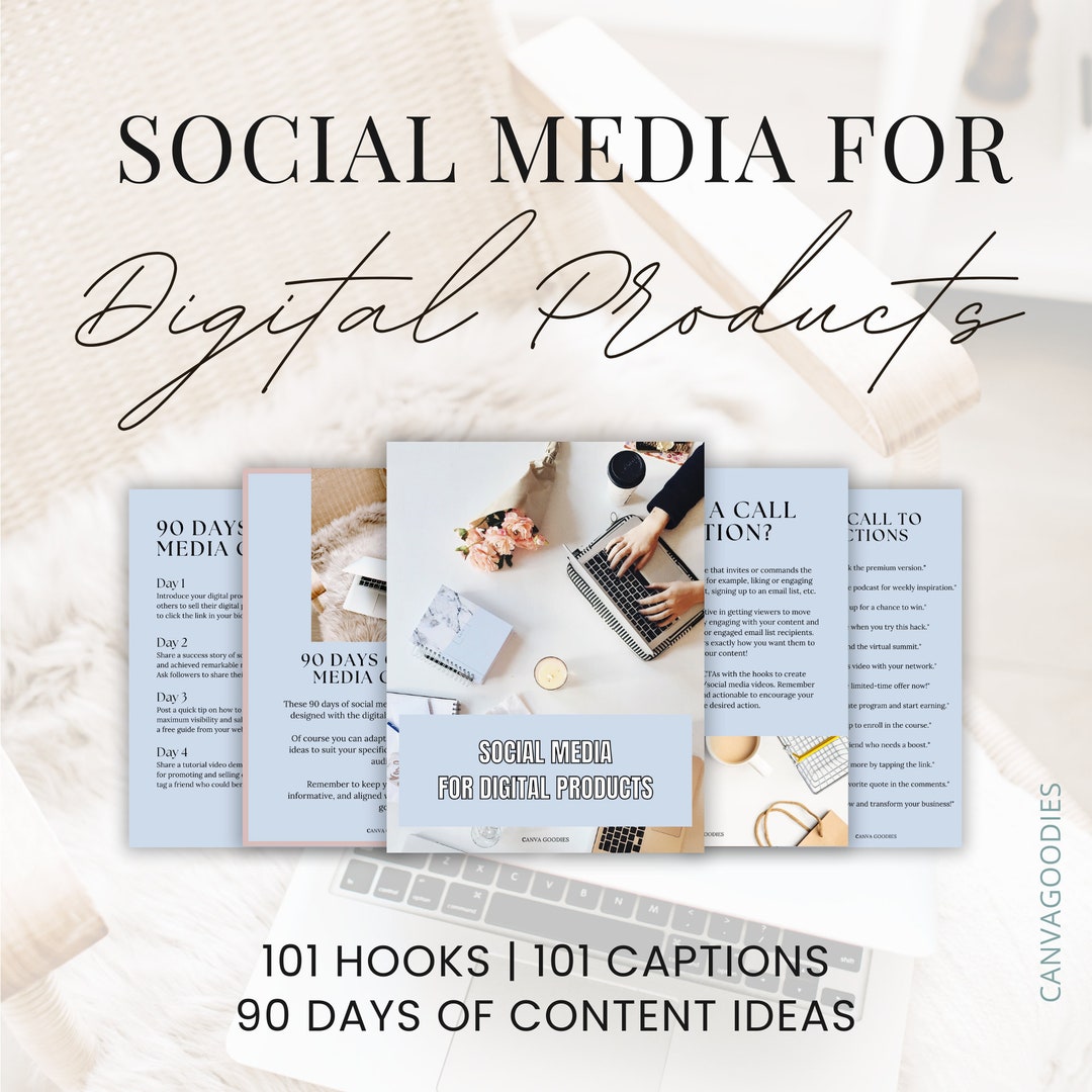 Digital Product Social Media Guide, Engaging Hook Ideas, Captivating ...