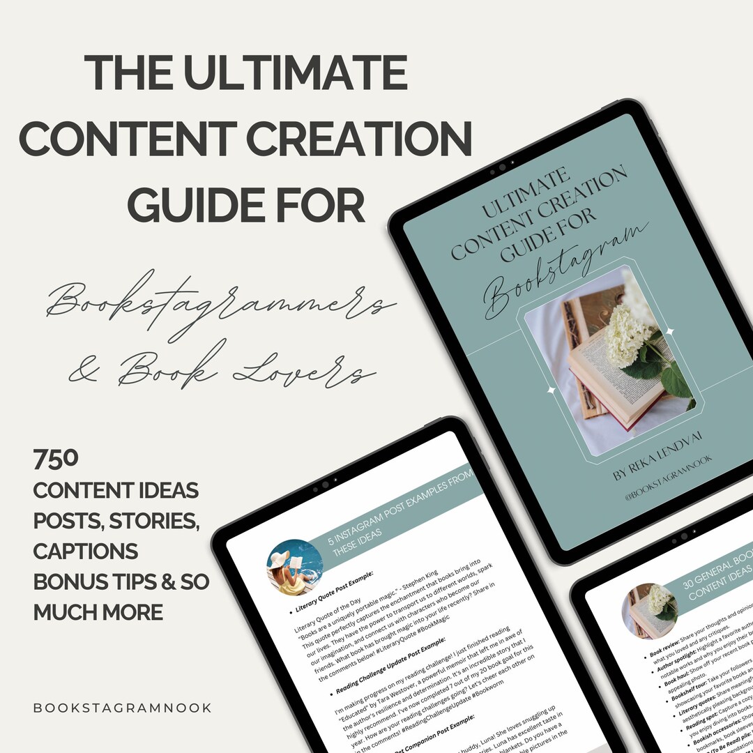 Bookstagrammer Content Creation Guide, Book Marketing Tips and Captions ...