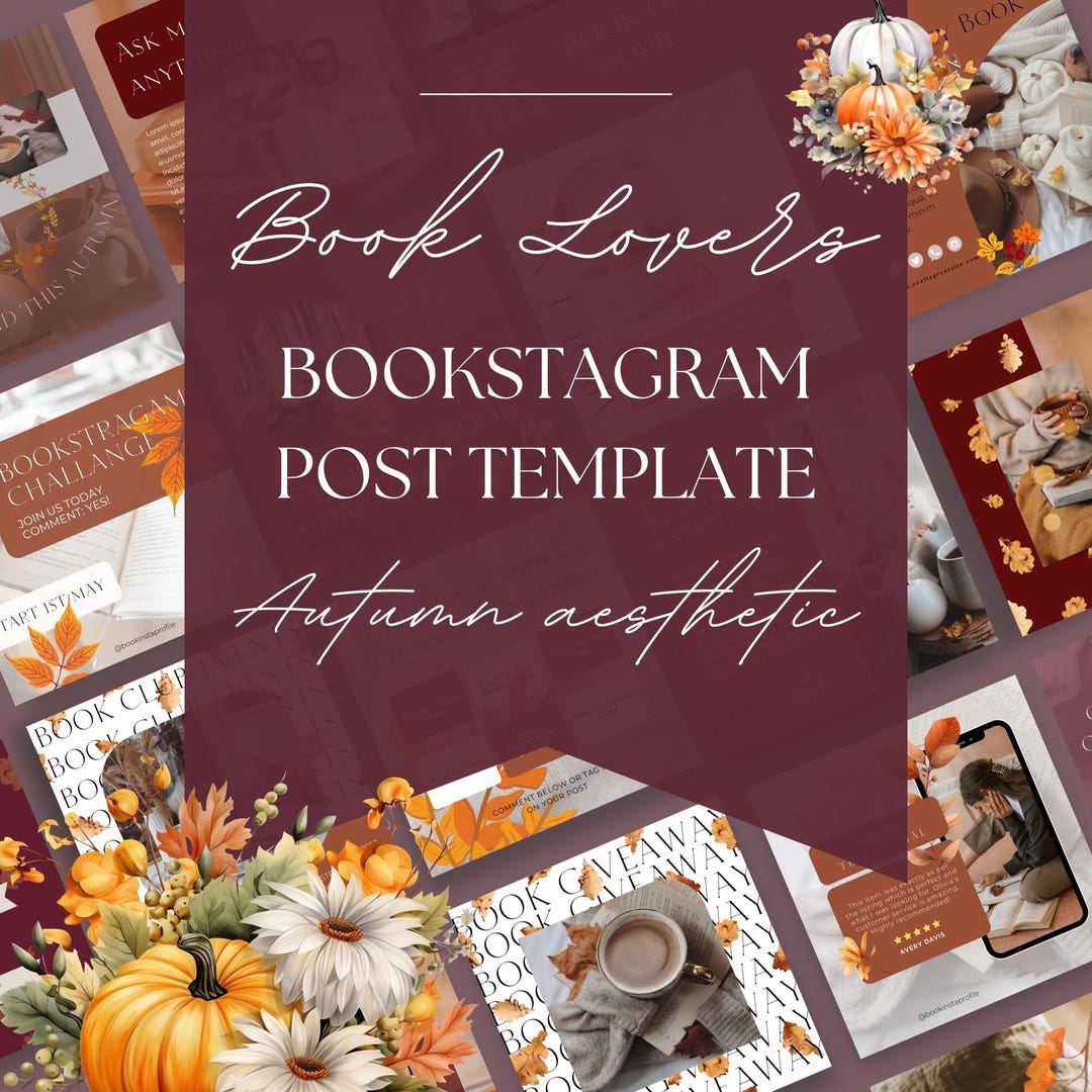 Bookstagram Fall Canva Templates: Autumn & Spooky Season Social Media ...