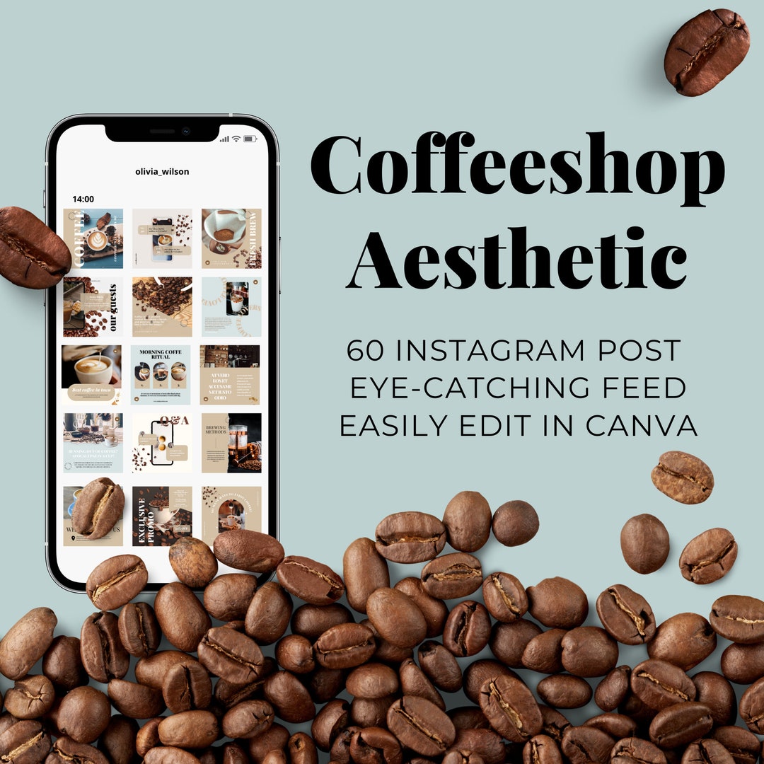 Coffee Aesthetic Instagram Post Template, Canva Design, Coffeeshop ...