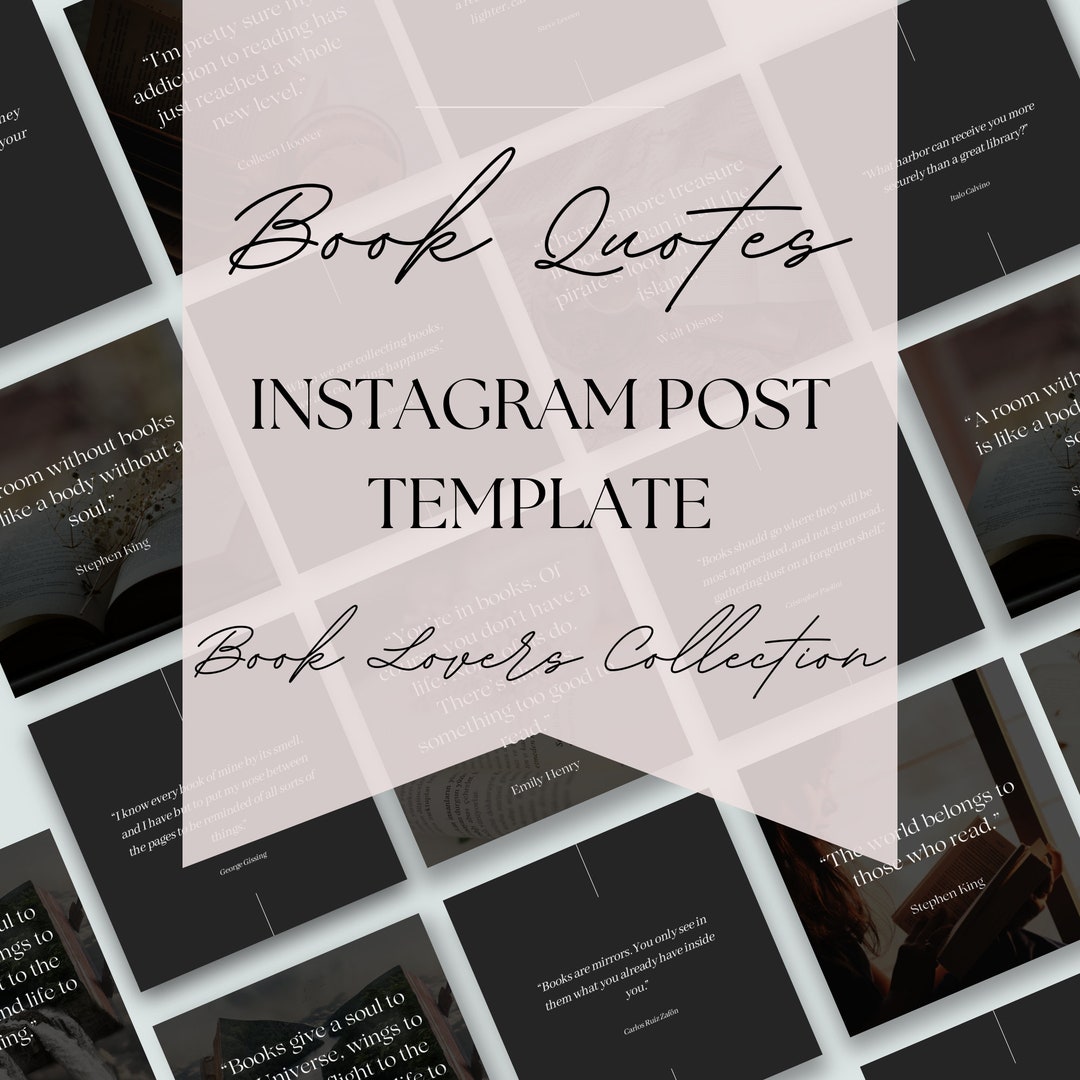 Bookstagram Bookish Quote Canva Templates – Editable Instagram Quote ...
