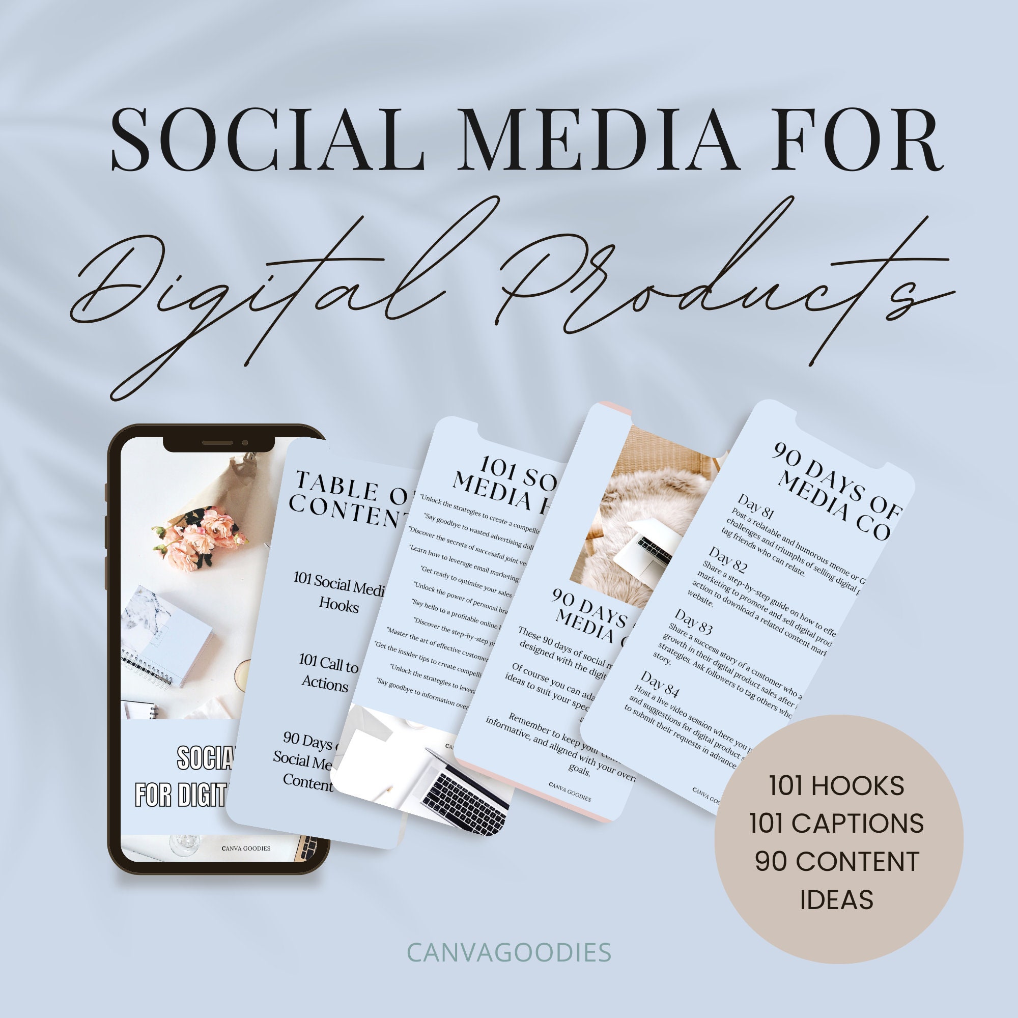 Digital Product Social Media Guide, Engaging Hook Ideas, Captivating ...