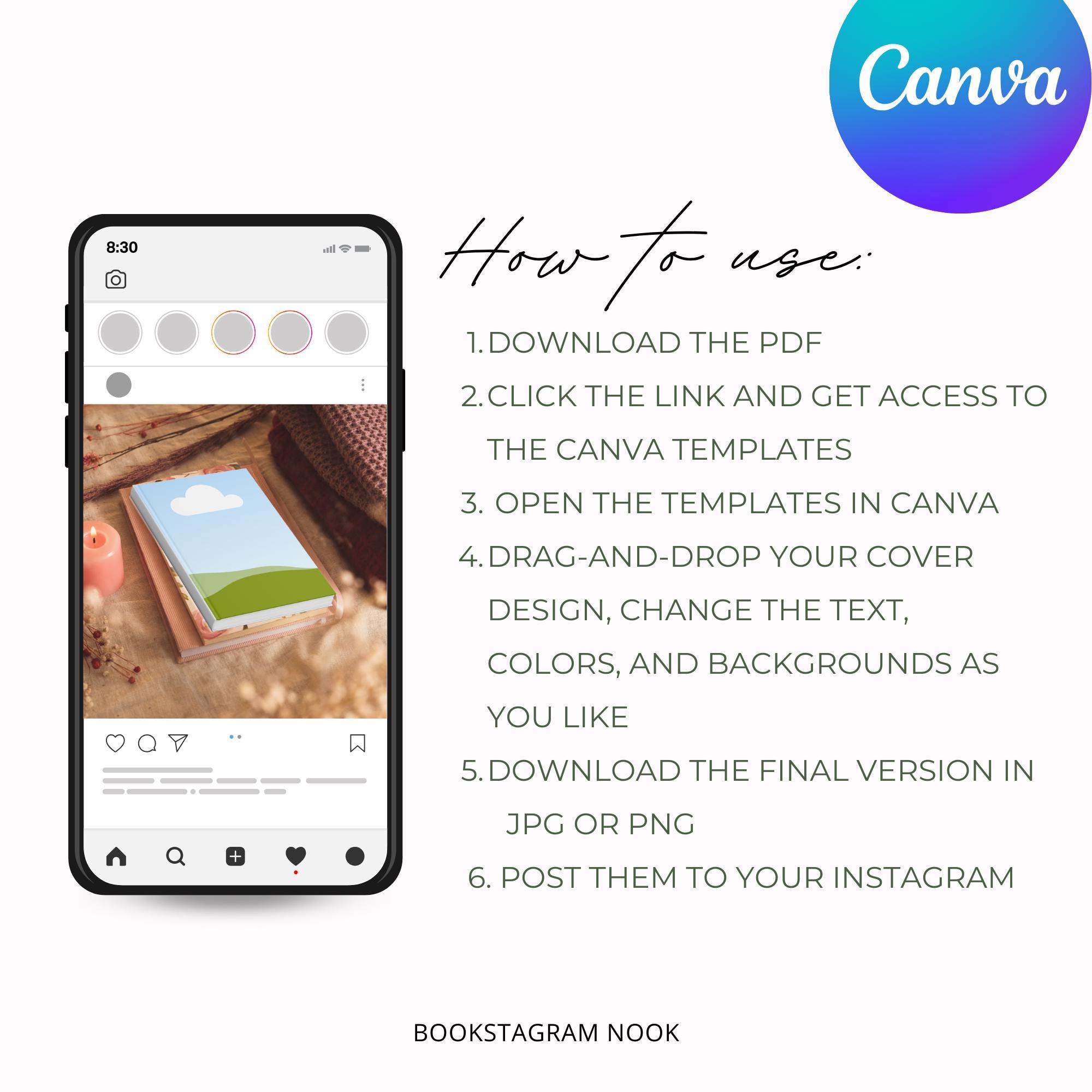 Canva Book Mockups, Book Cover Mock up Template, Author Flatlays, Canva ...