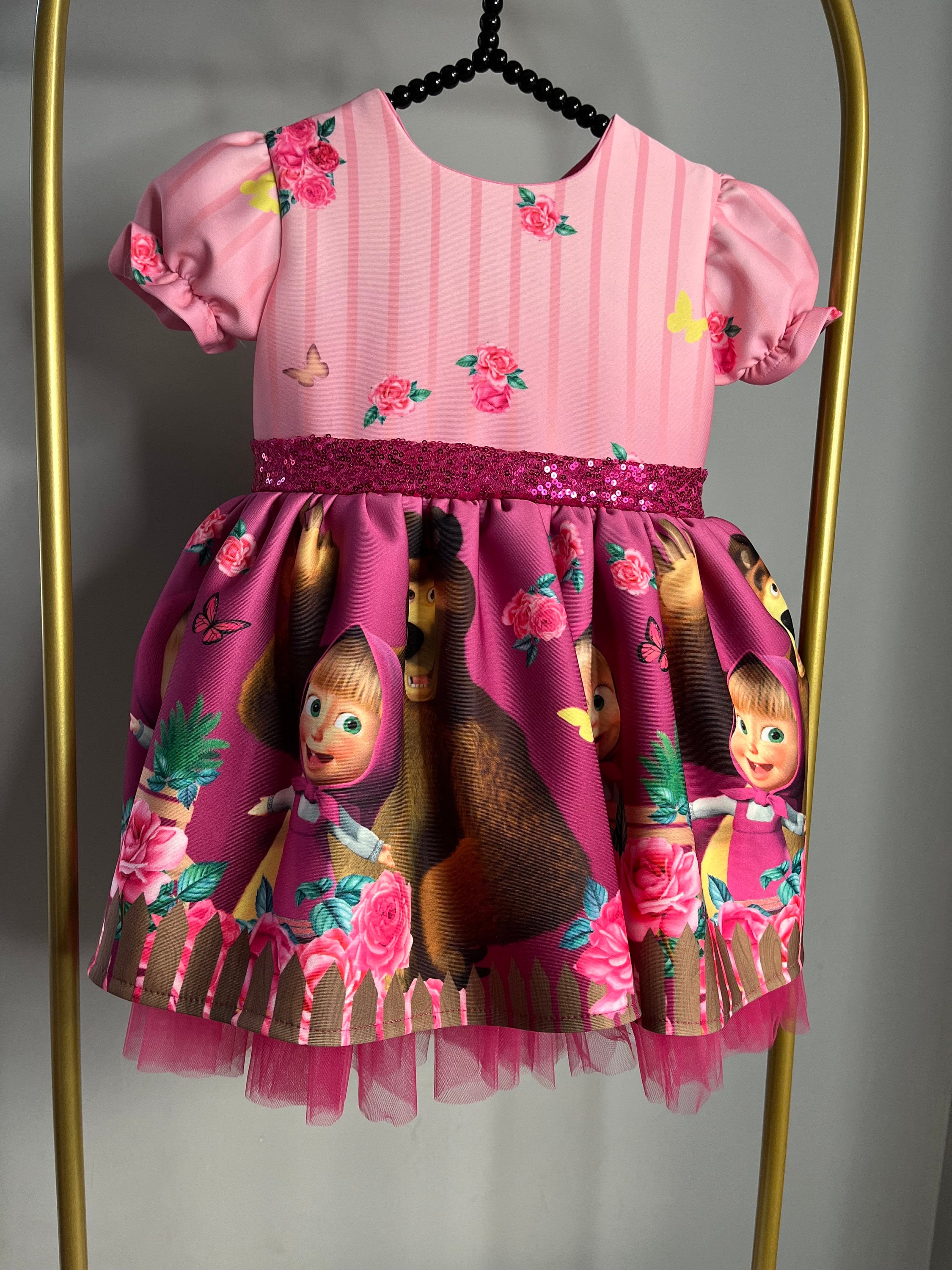 Masha and the Bear Dress/ Masha Birthday Outfit/ Masha Toddler Dress ...