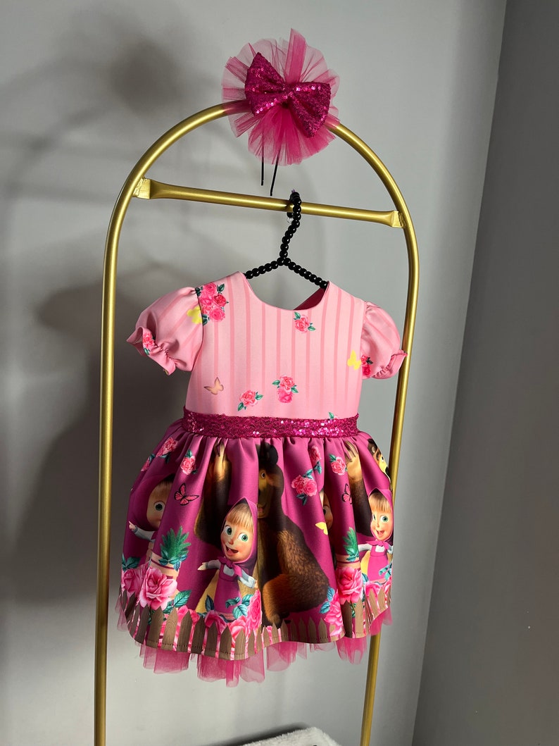 Masha and the Bear Dress/ Masha Birthday Outfit/ Masha Toddler Dress ...