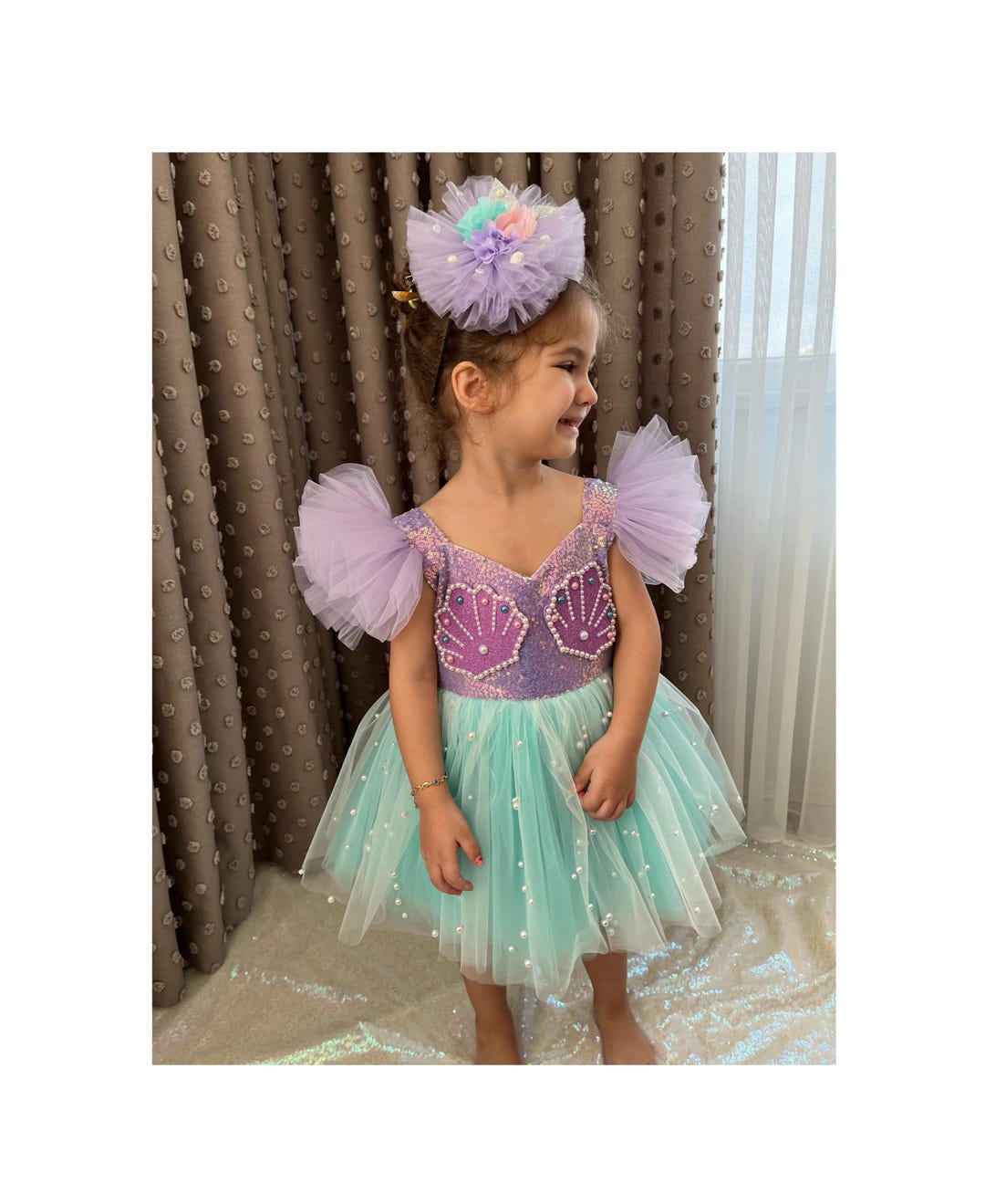 Handmade Ariel Mermaid Tutu Dress: Sequin Costume for Baby Girls - Etsy