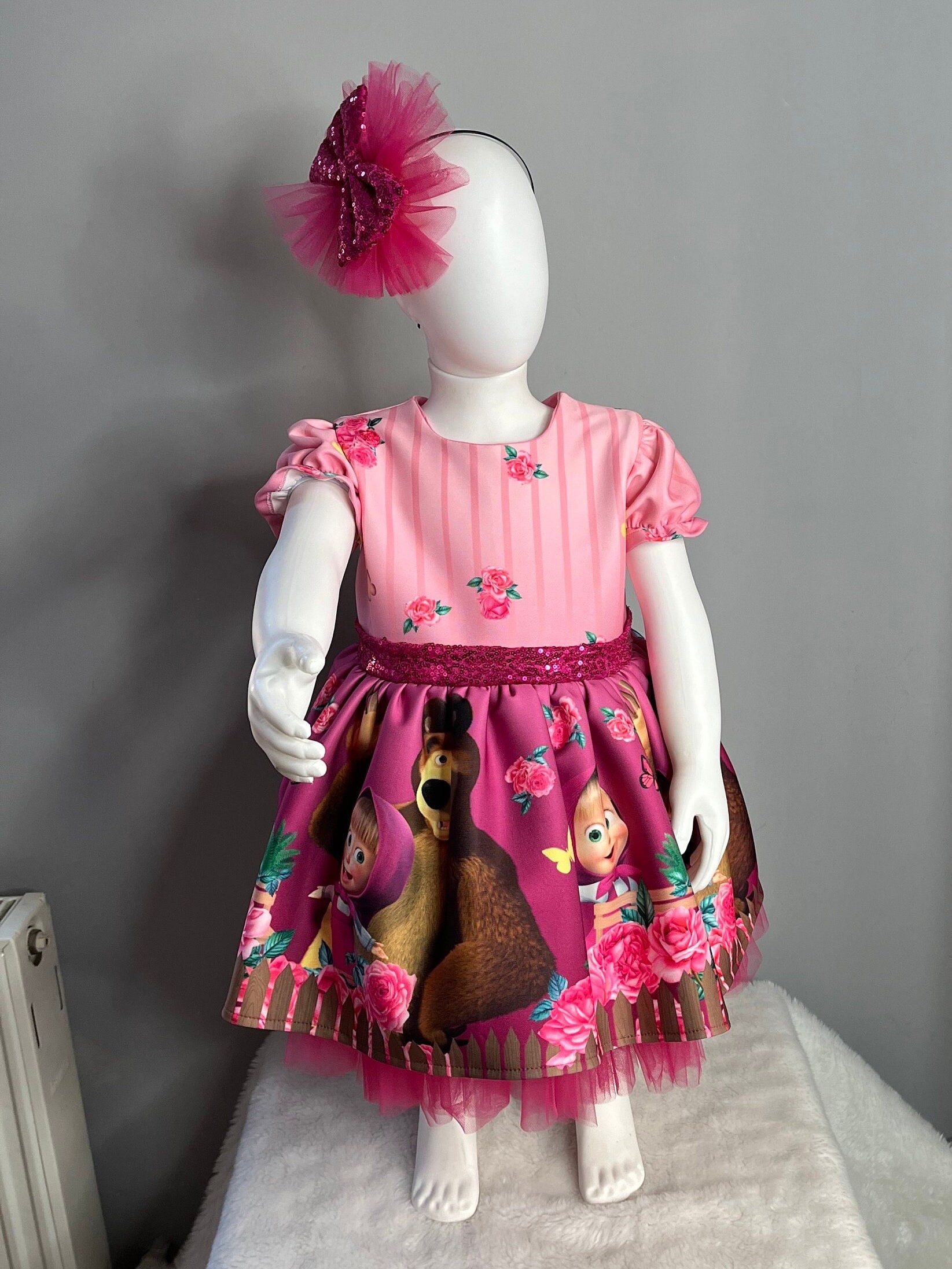 Masha and the Bear Dress/ Masha Birthday Outfit/ Masha Toddler Dress ...