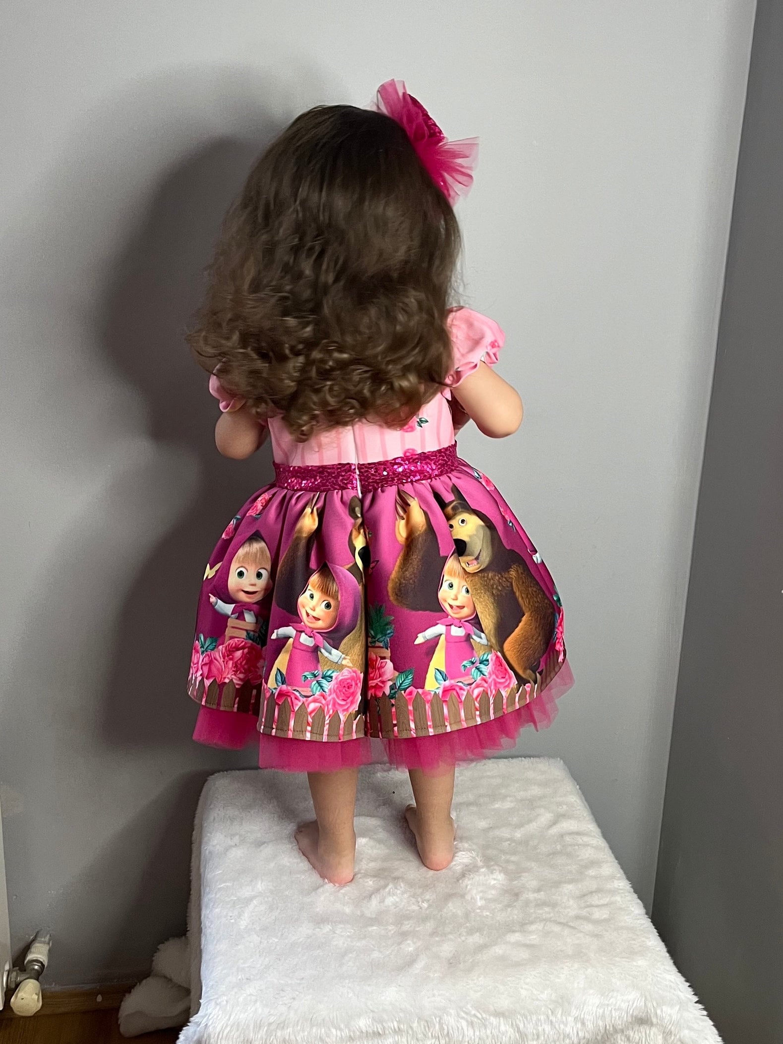 Masha and the Bear Dress/ Masha Birthday Outfit/ Masha Toddler Dress ...