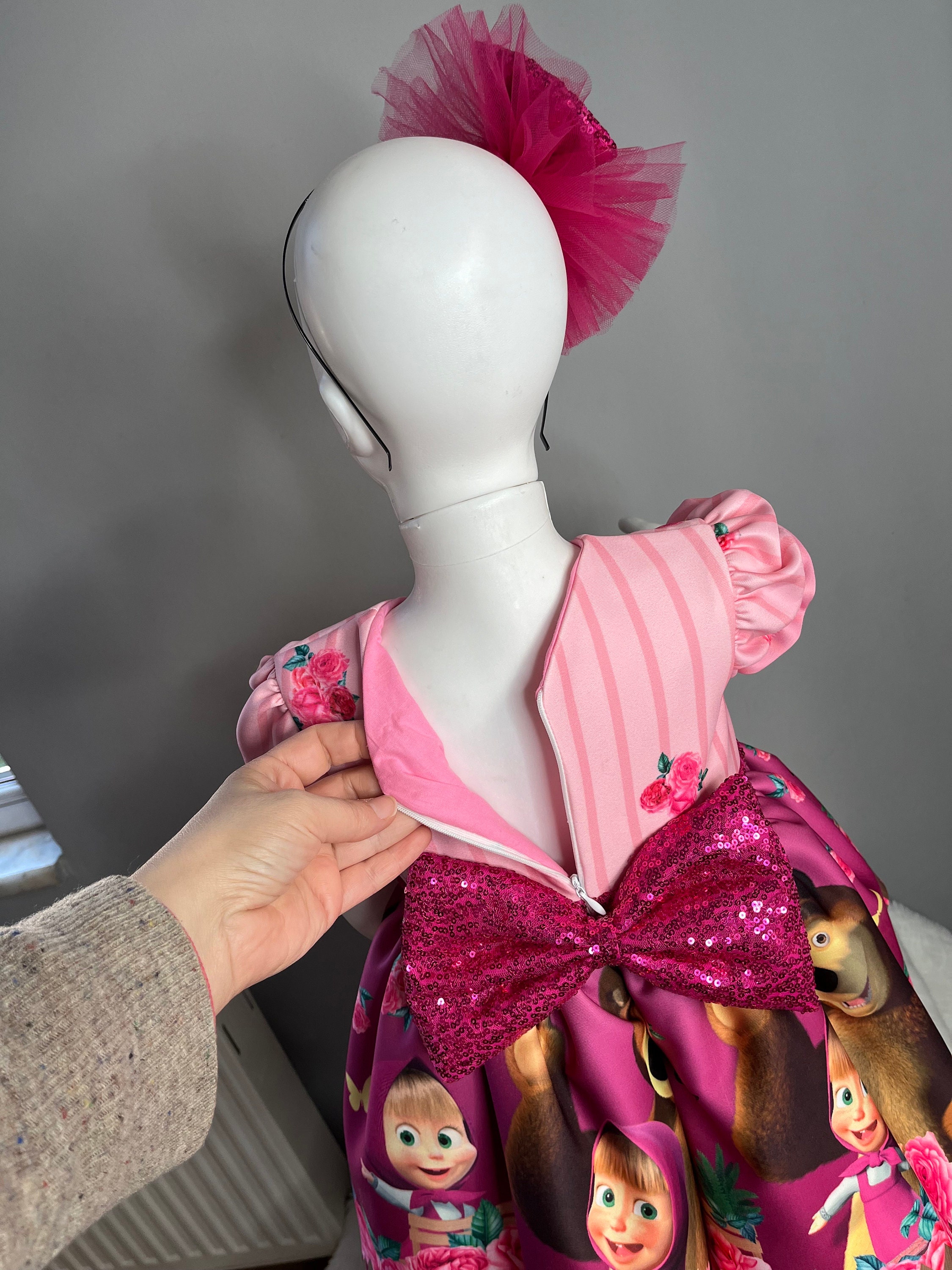 Masha and the Bear Dress/ Masha Birthday Outfit/ Masha Toddler Dress ...