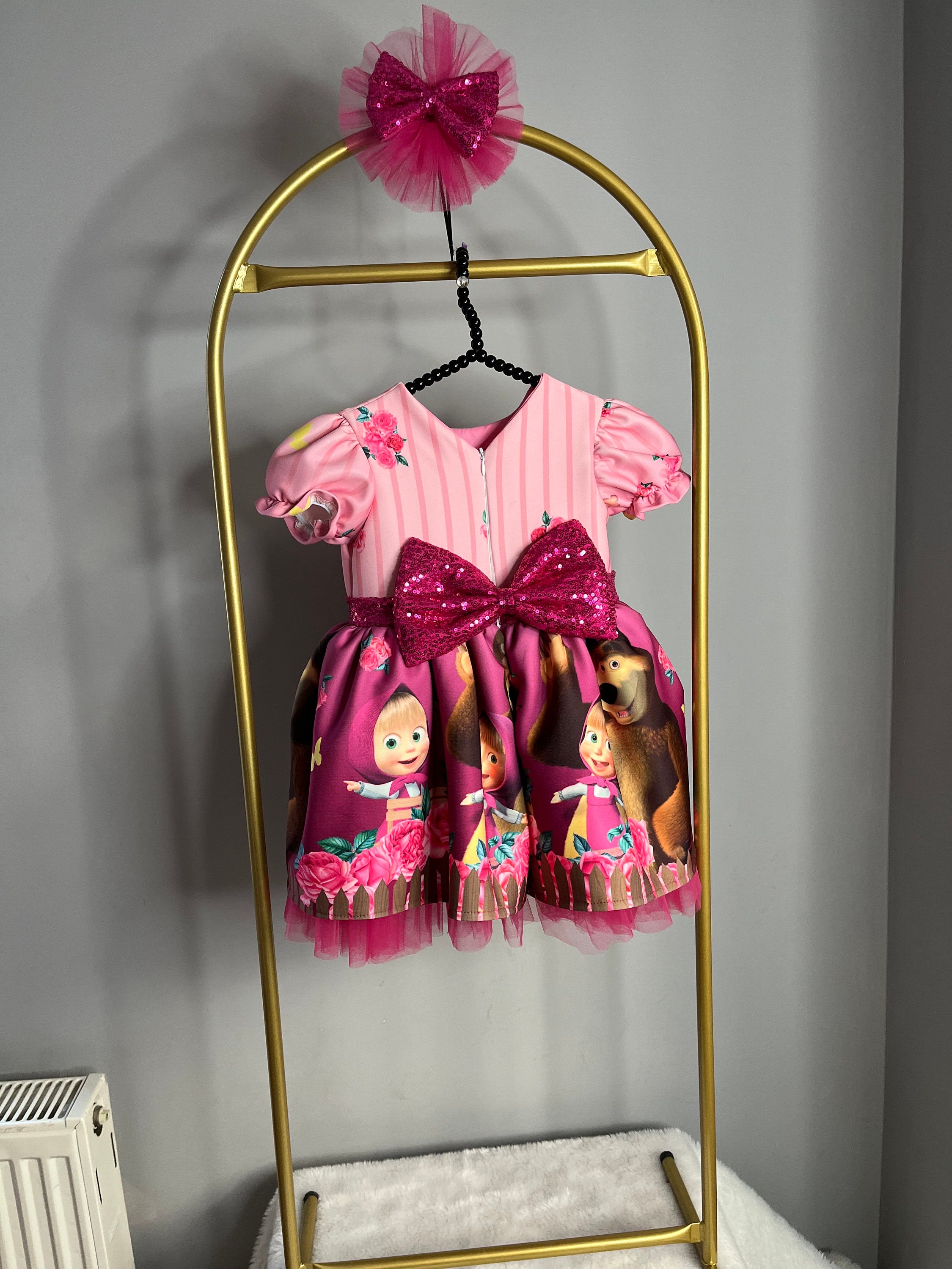 Masha and the Bear Dress/ Masha Birthday Outfit/ Masha Toddler Dress ...