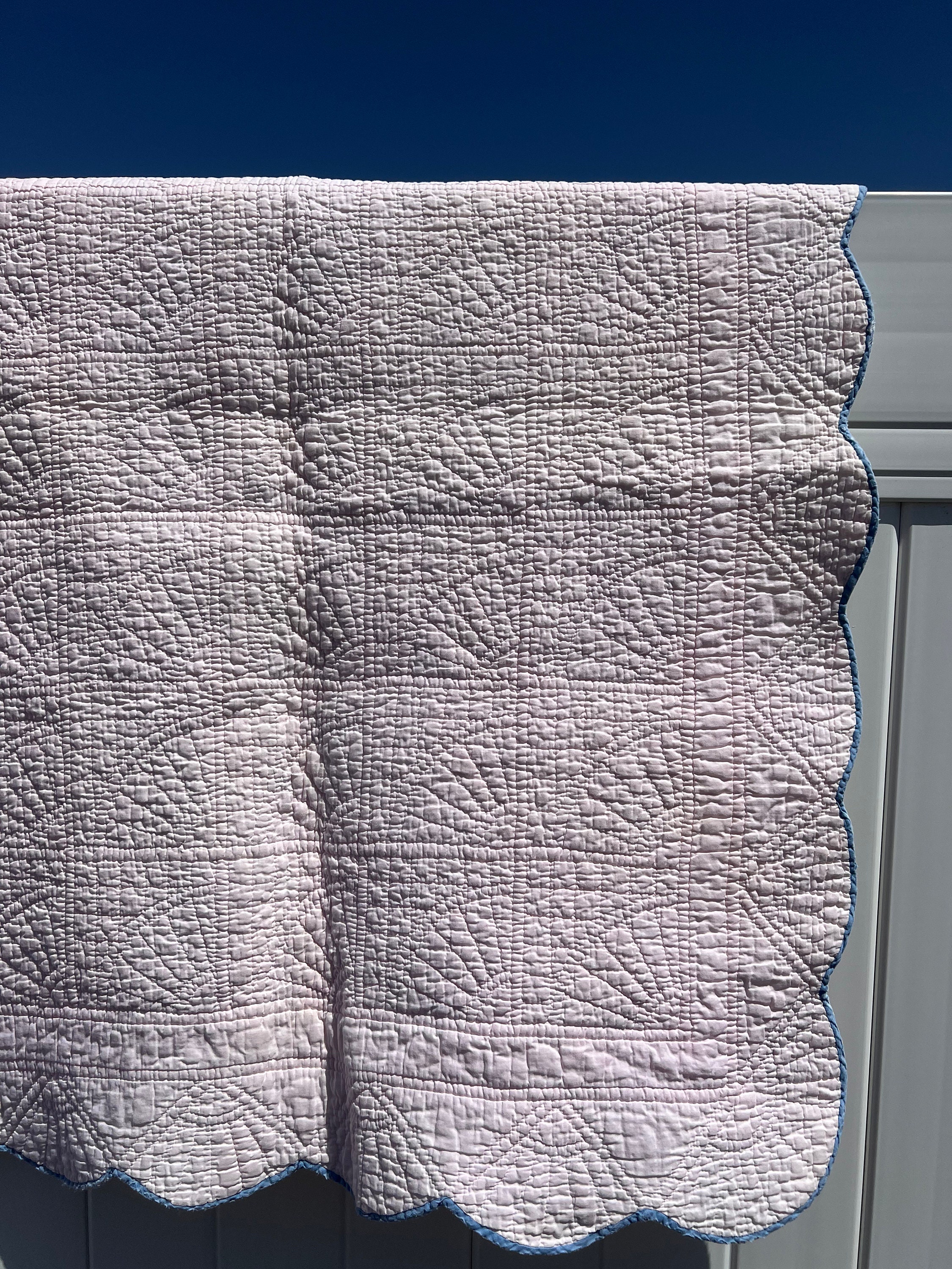 Vintage Fan Quilt-hand Quilted - Etsy