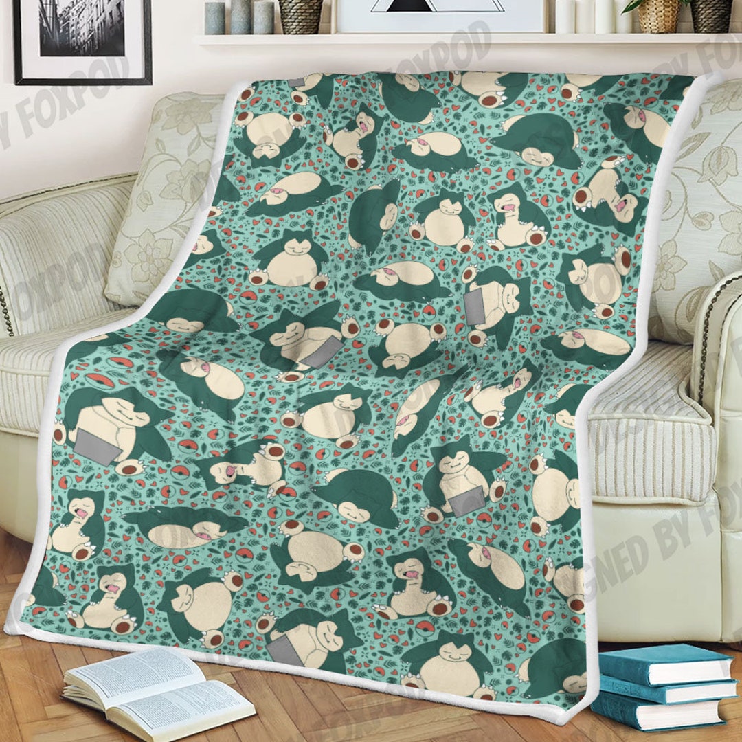 Snorlax Pattern Fleece Blanket, Baby Birthday Gift, Home Decor, Mother ...