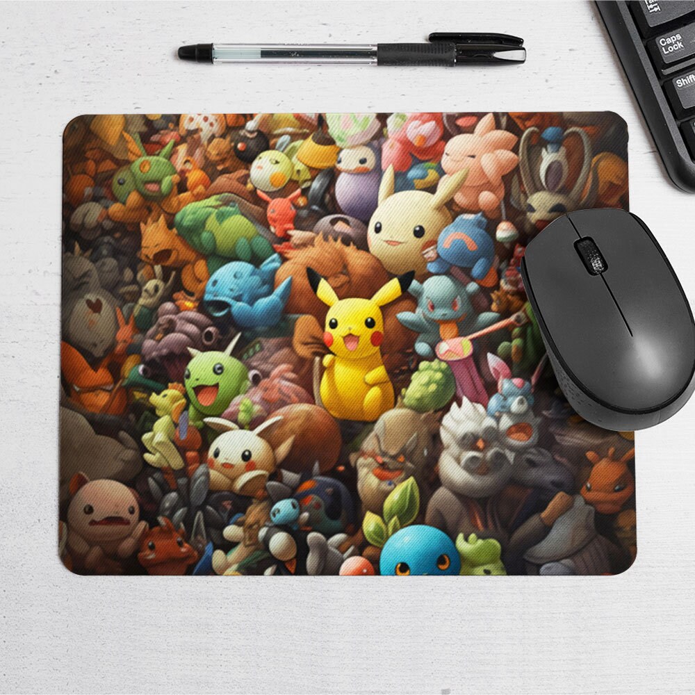 Cute PKM Doodle Mouse pad, Desk Mat Protector, Cute Mouse Pad, Kawai ...