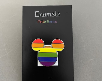 LGBTQ Pride Rainbow Flag Mickey Mouse Enamel Pin - Etsy