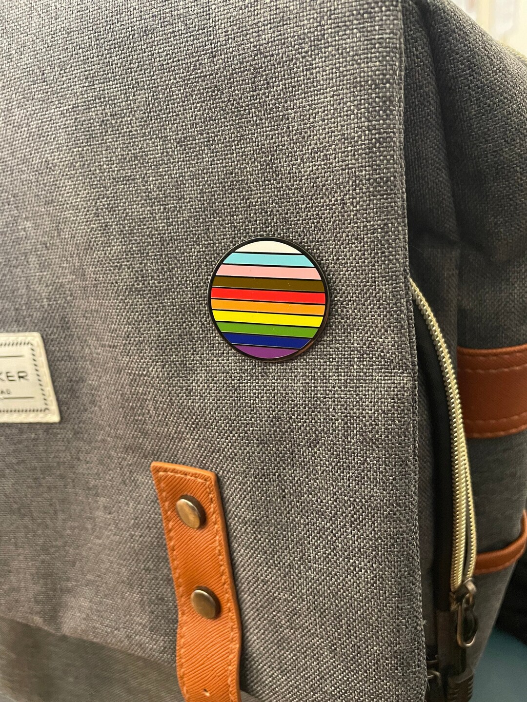 LGBTQIA Progress Pride Rainbow Flag Enamel Pin - Etsy