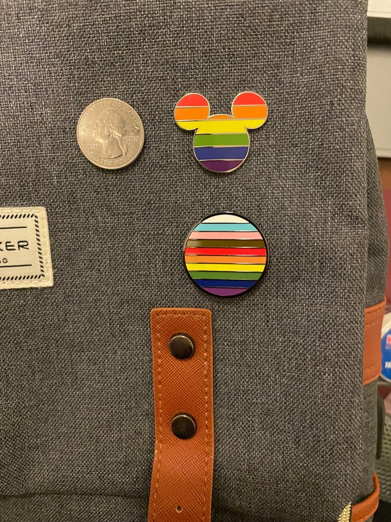 LGBTQ Pride Rainbow Flag Mickey Mouse Enamel Pin - Etsy