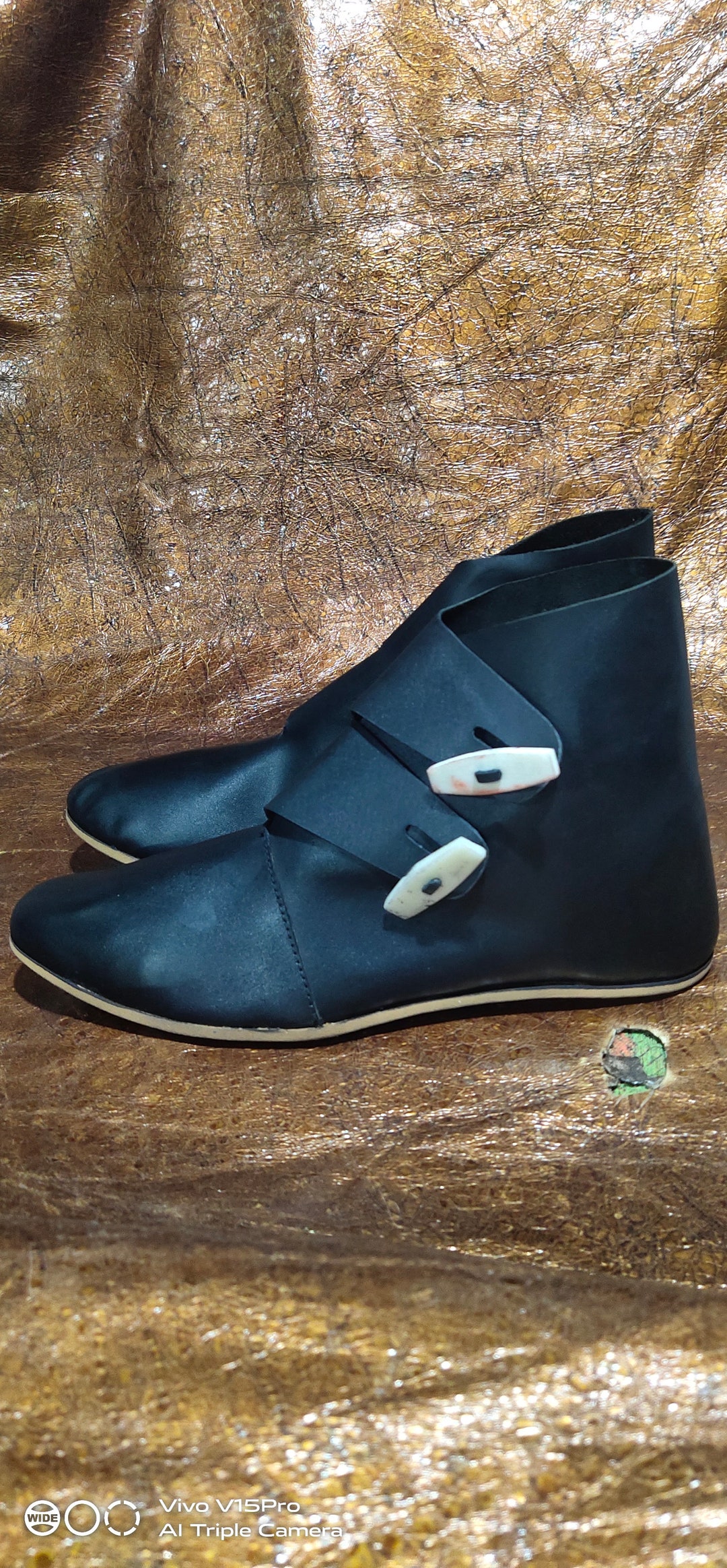 Jorvik Viking Brown Leather Mens Shoes Double Toggle Boots,medieval ...