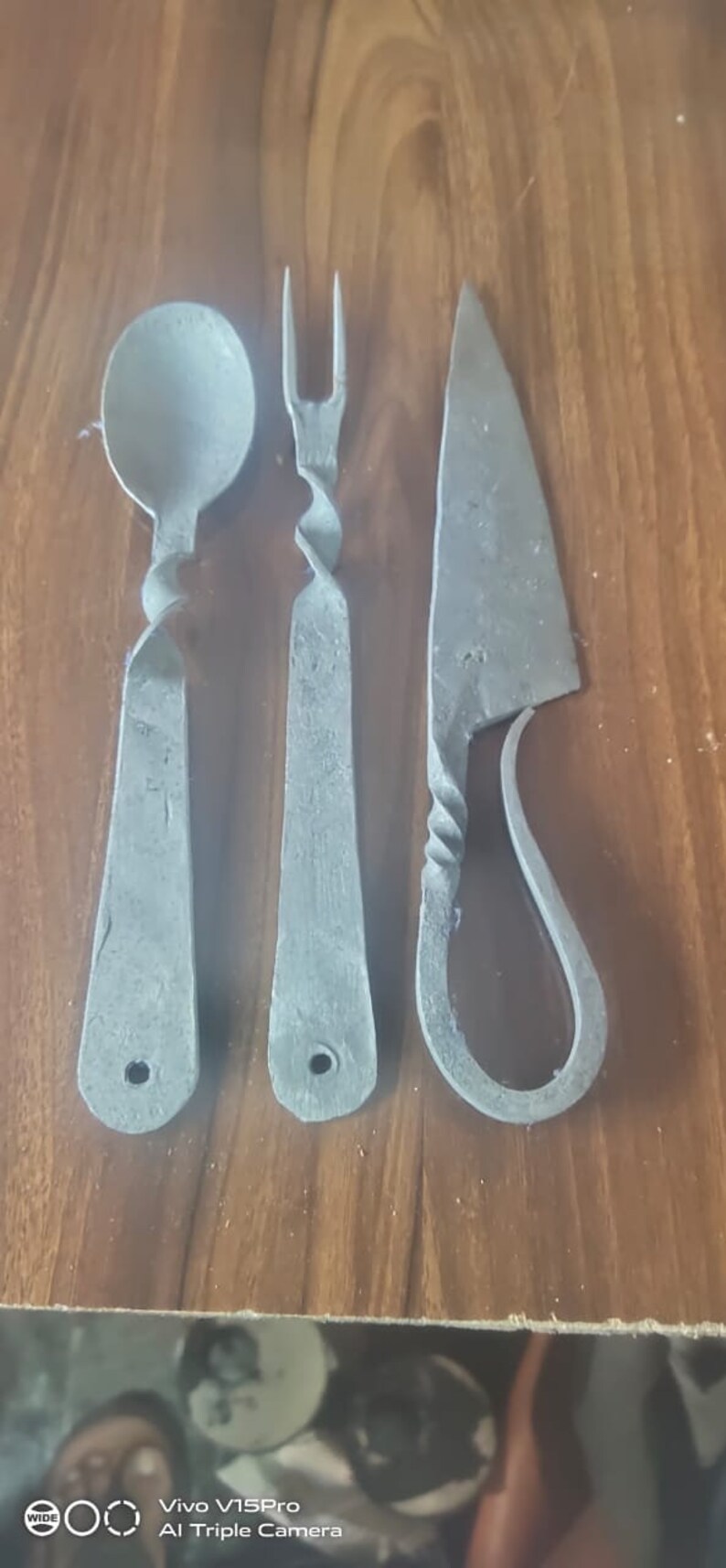 Medieval Cutlery Set, Hand Forged Medieval Kitchen Set Spoon, Knife ...