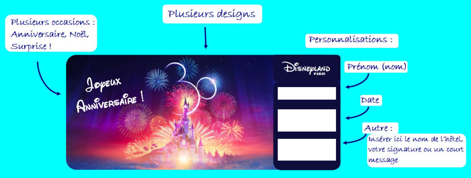 Billet Disneyland Paris, Ticket personnalisé DLH Disneyland Hotel ...