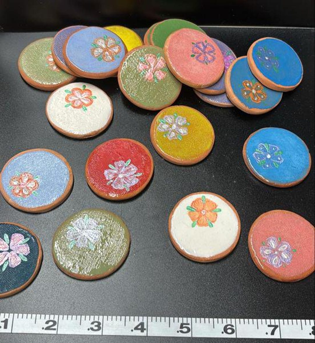3 Pc Magnet Ready Pottery Discs Handmade Ceramic Decor - Etsy