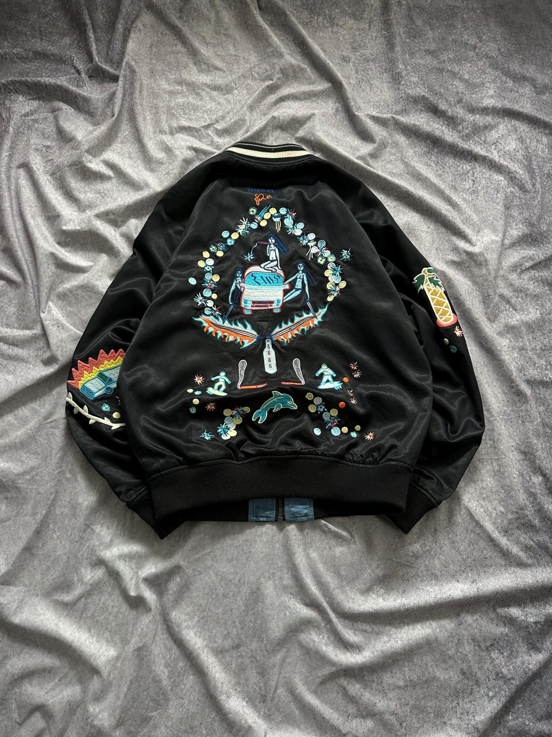 Diesel J-bakery Genius Reversible Bomber Embroidered Satin Jacket ...