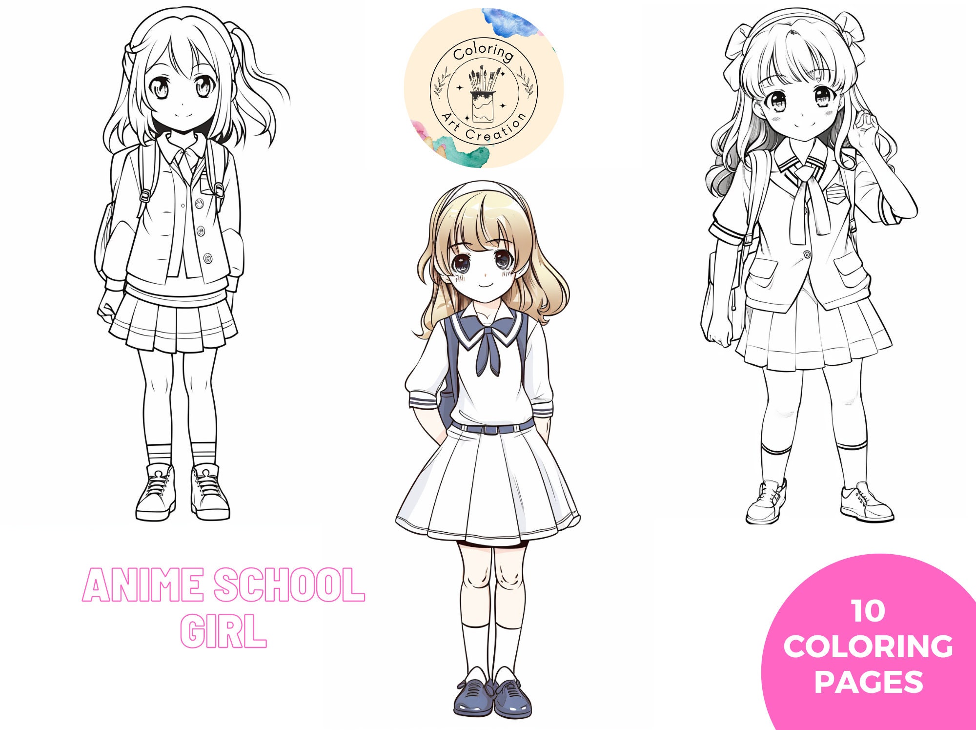 School Girl Coloring Page