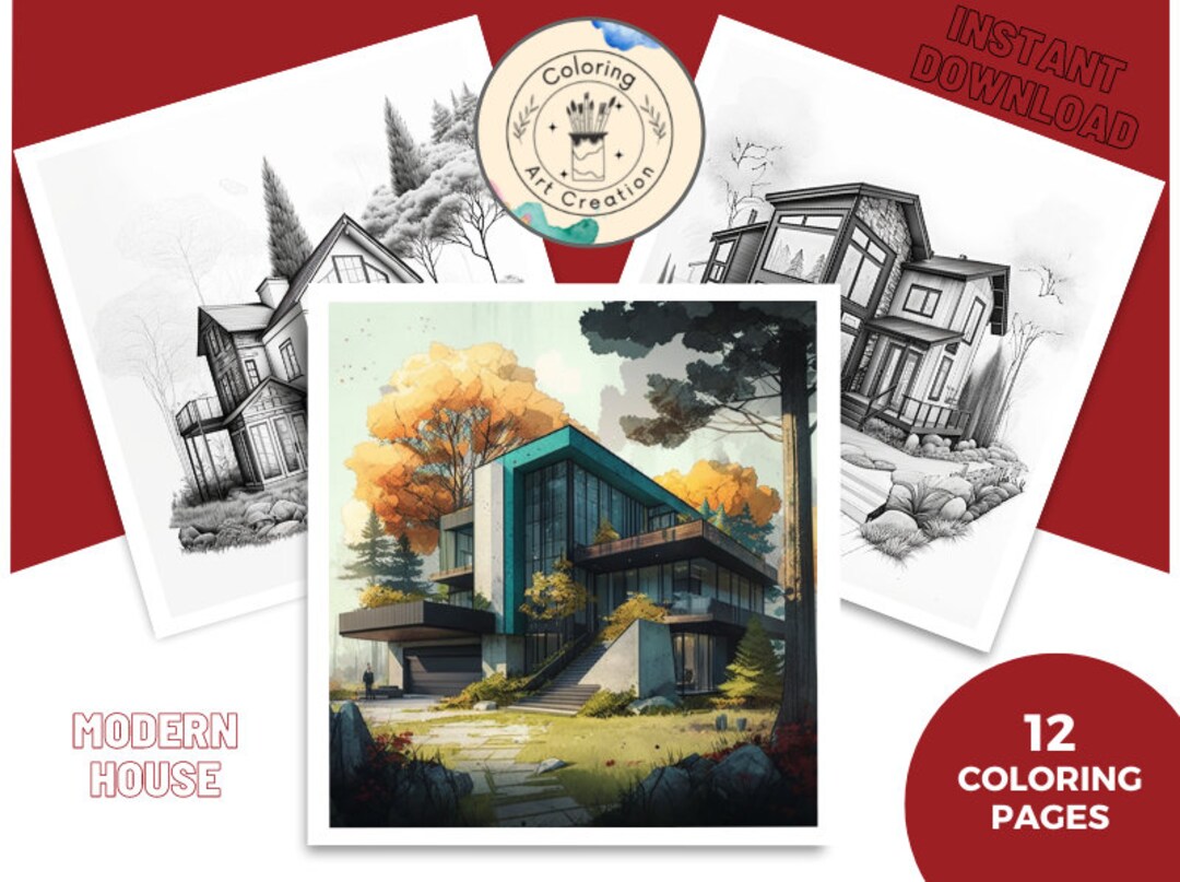 Modern House Coloring Pages