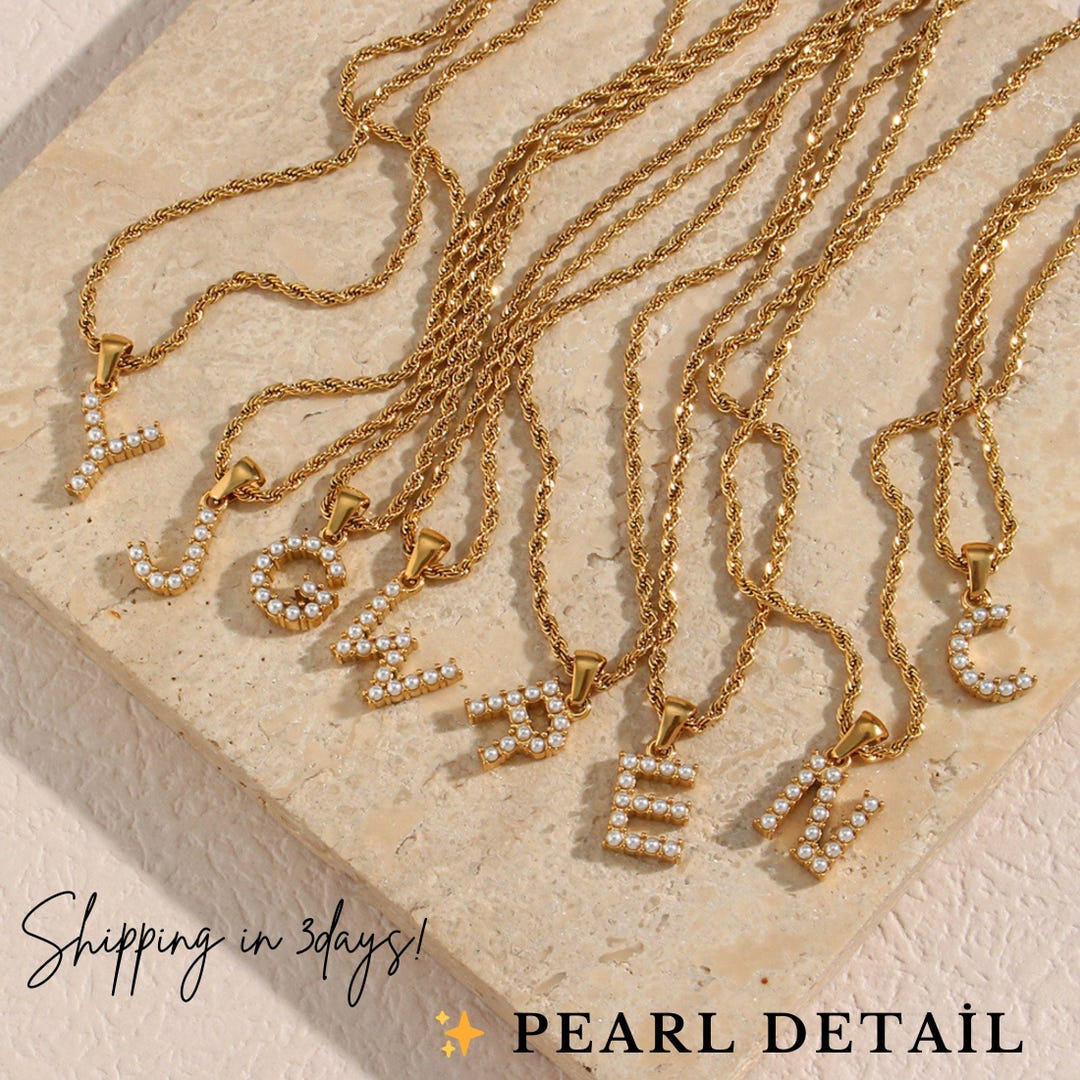 Pearl Detailed Twist Chain Letter Necklace the Symbol of Elegance and ...