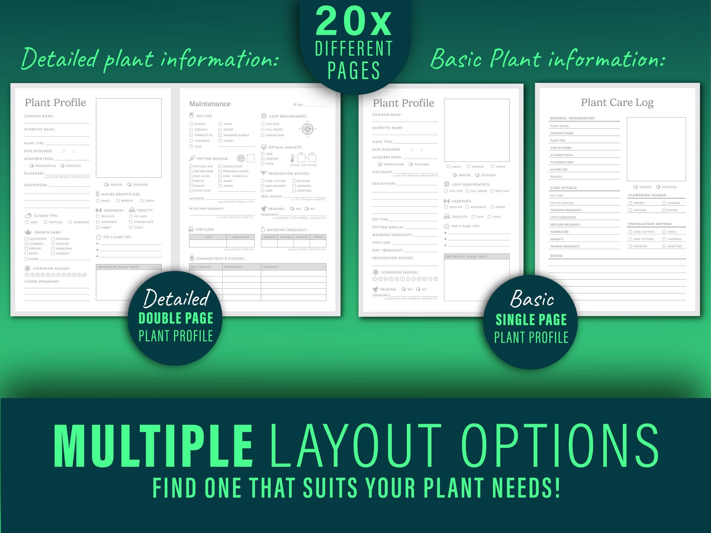 PLANT CARE JOURNAL | 20 Page Bundle! | Printable Digital Pdf | Instant ...