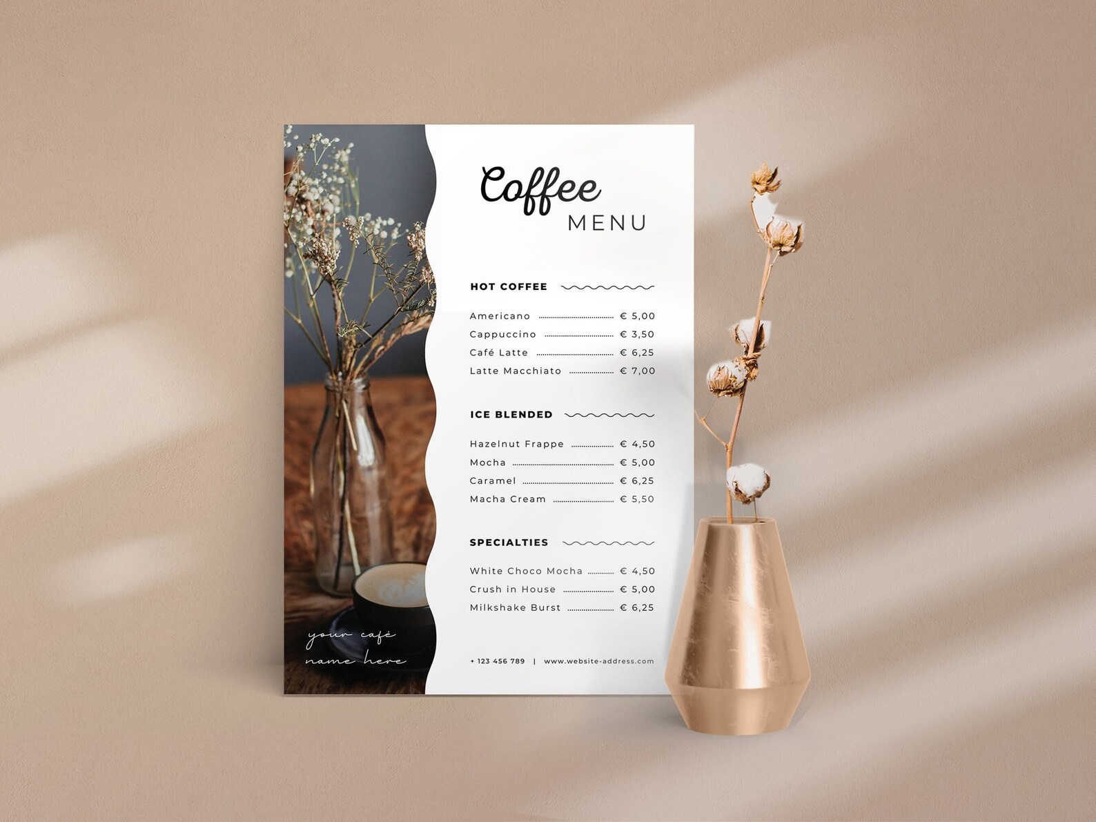 Editable Menu Card Template, Coffee Menu Card, Restaurant Menu ...