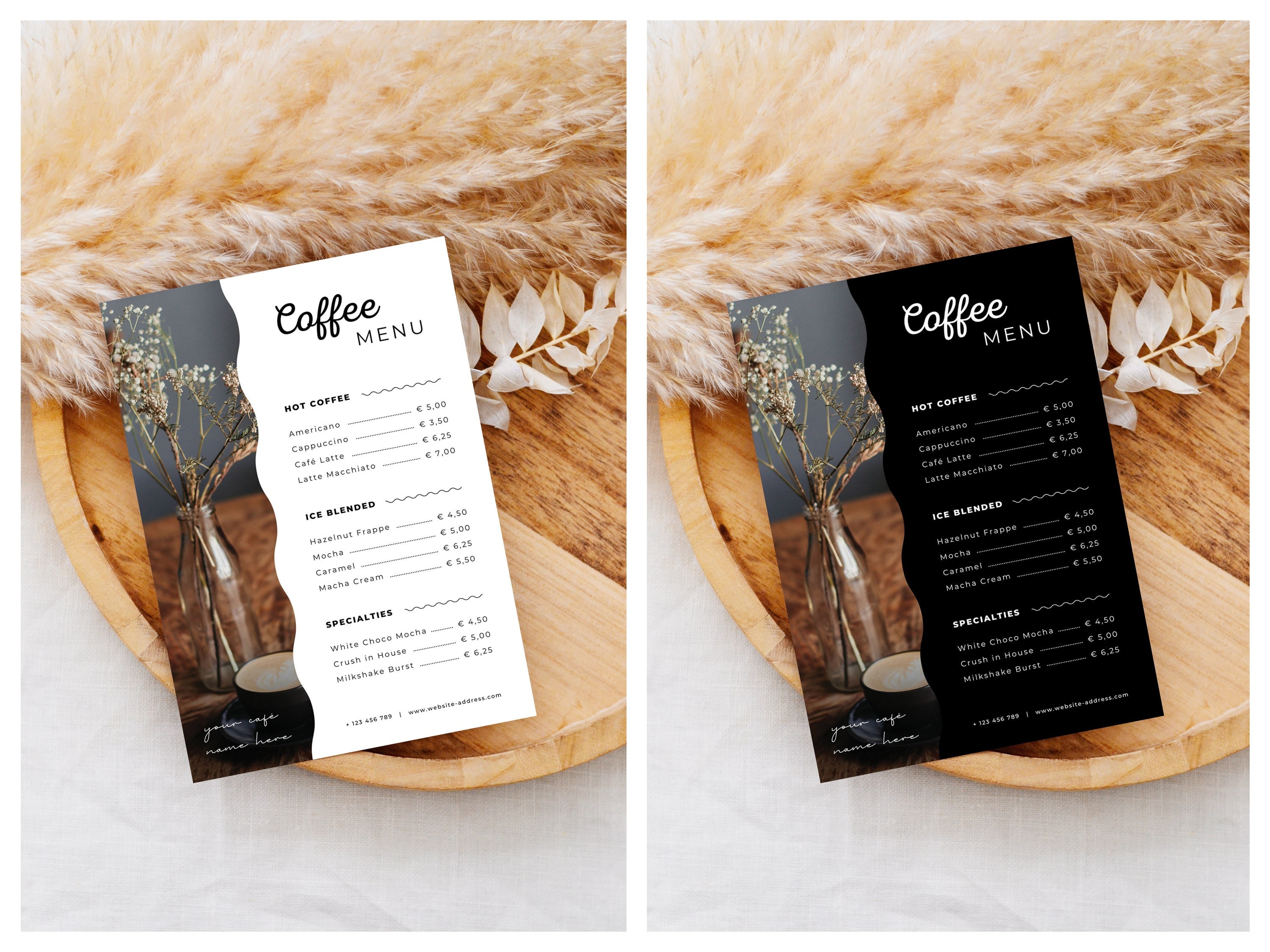 Editable Menu Card Template, Coffee Menu Card, Restaurant Menu ...