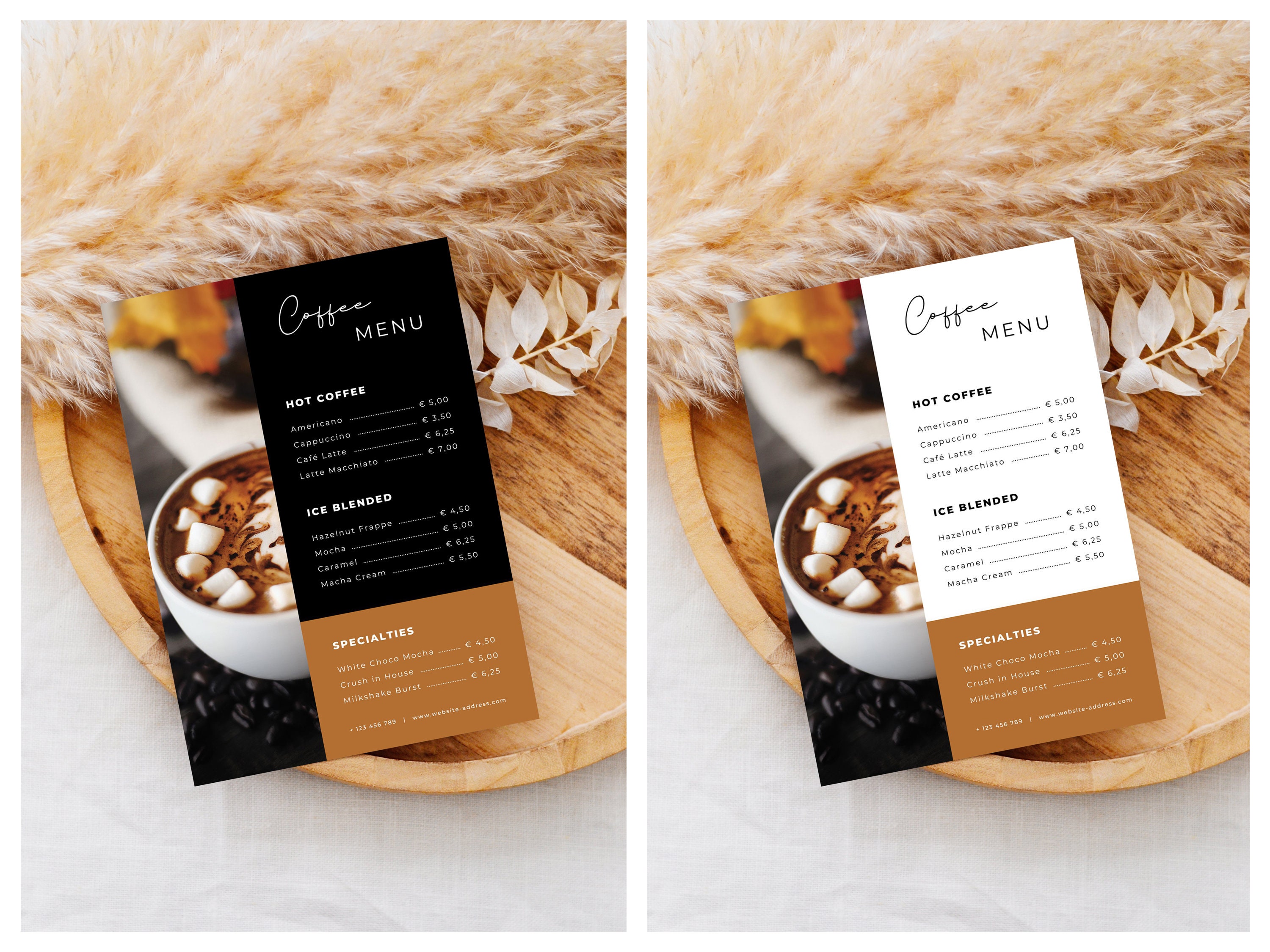 Editable Coffee Menu Card Template, Restaurant Menu, Printable Price ...