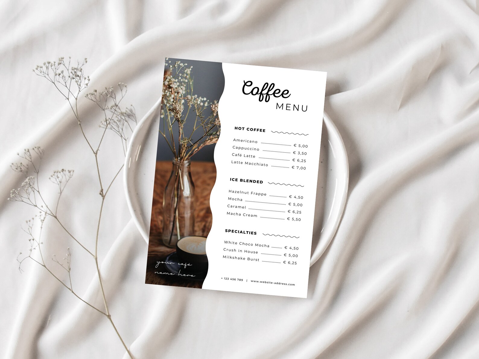 Editable Menu Card Template, Coffee Menu Card, Restaurant Menu ...