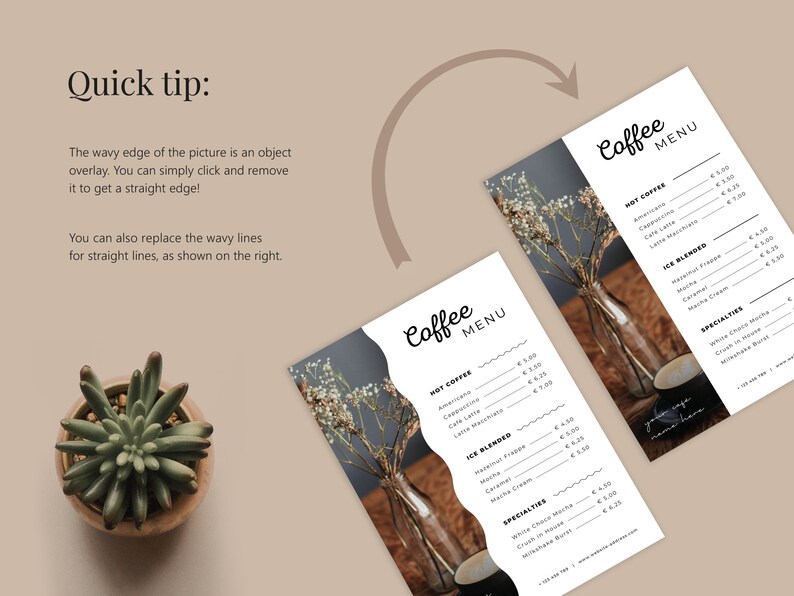 Editable Menu Card Template, Coffee Menu Card, Restaurant Menu ...