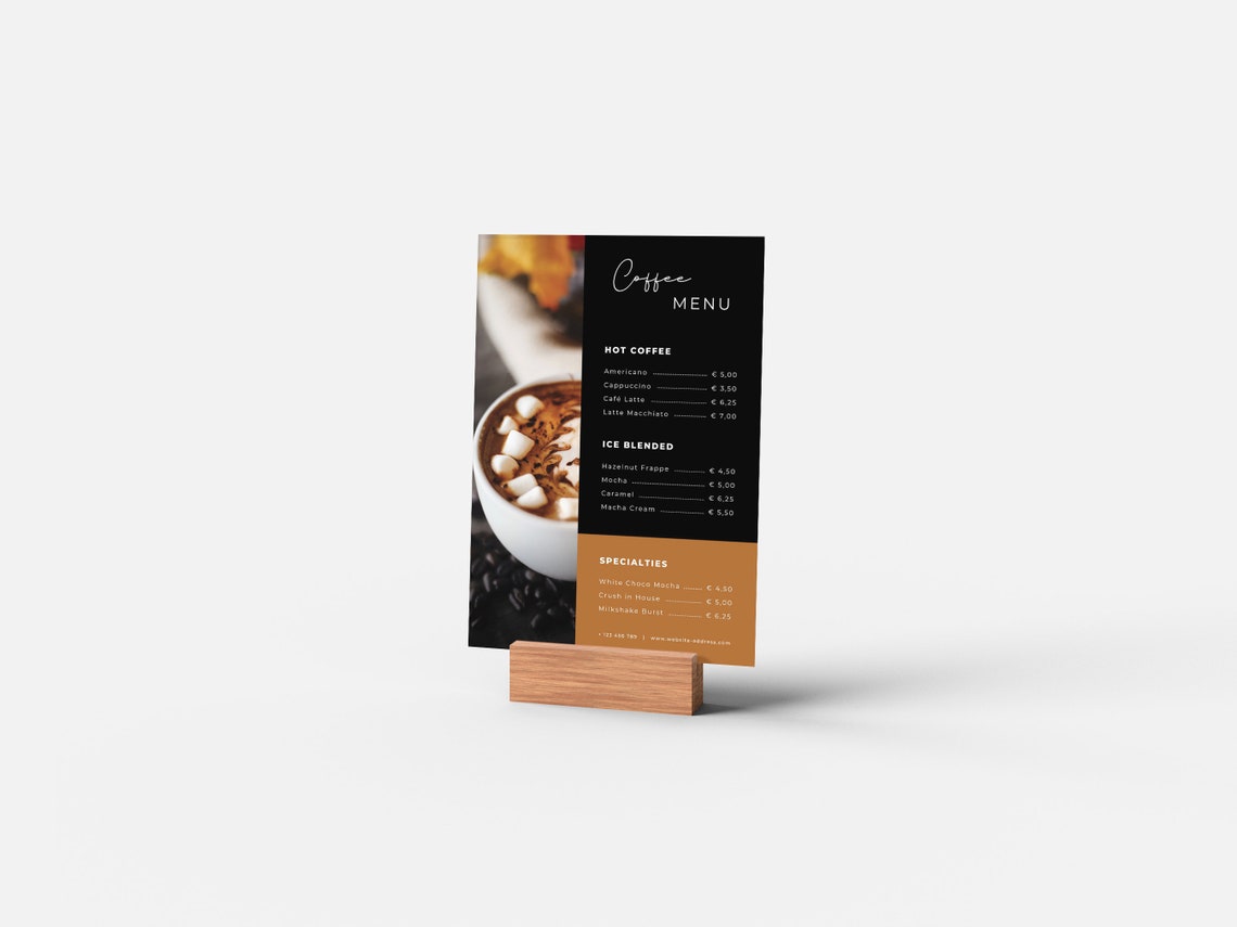 Editable Coffee Menu Card Template, Restaurant Menu, Printable Price ...