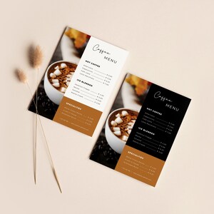 Editable Coffee Menu Card Template, Restaurant Menu, Printable Price ...