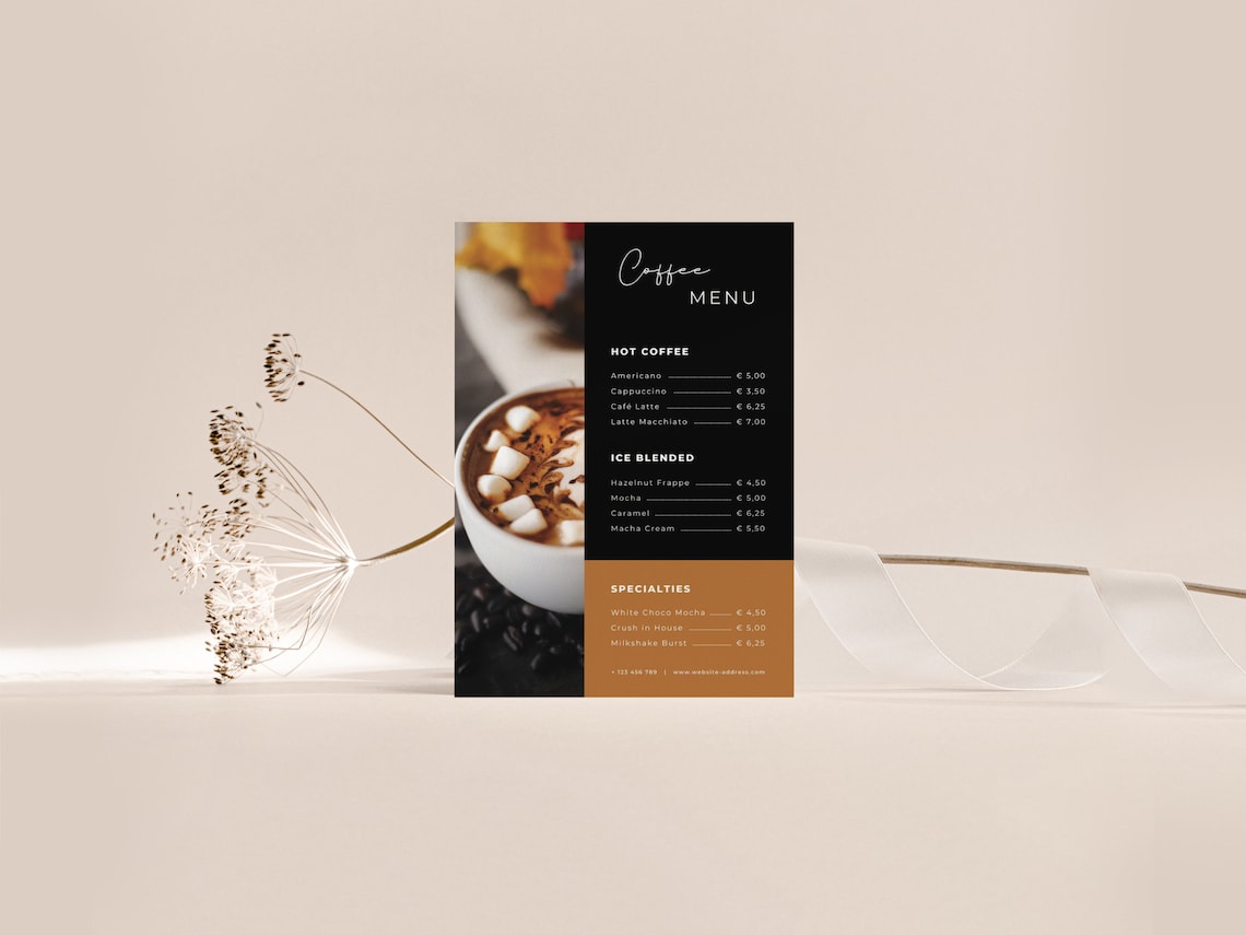 Editable Coffee Menu Card Template, Restaurant Menu, Printable Price ...