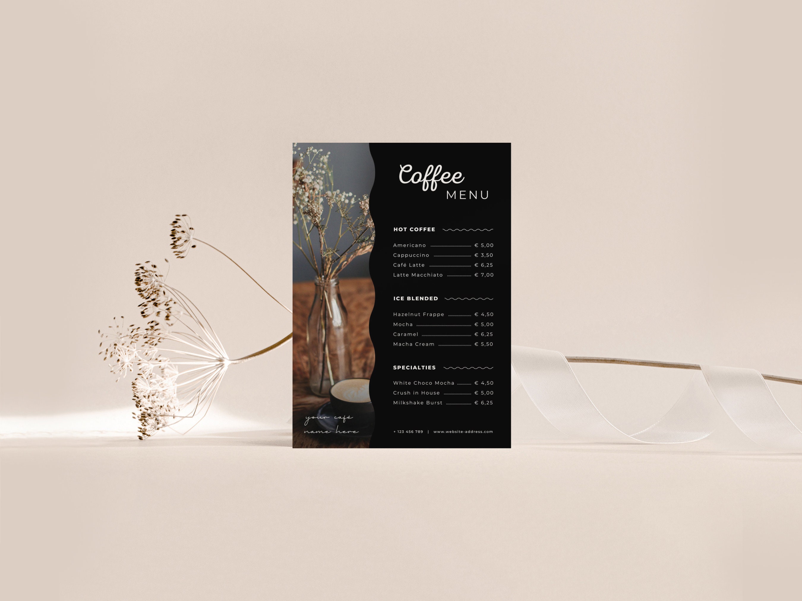 Editable Menu Card Template, Coffee Menu Card, Restaurant Menu ...