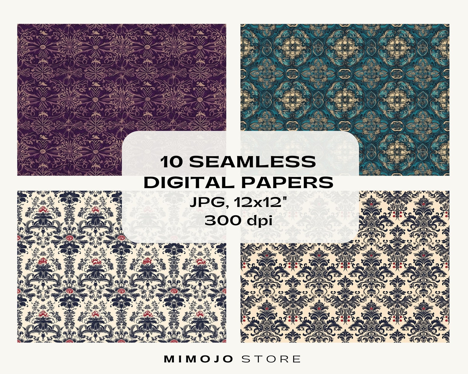 10 MOSAIC Seamless Paper Digital Pattern Instant Download - Etsy