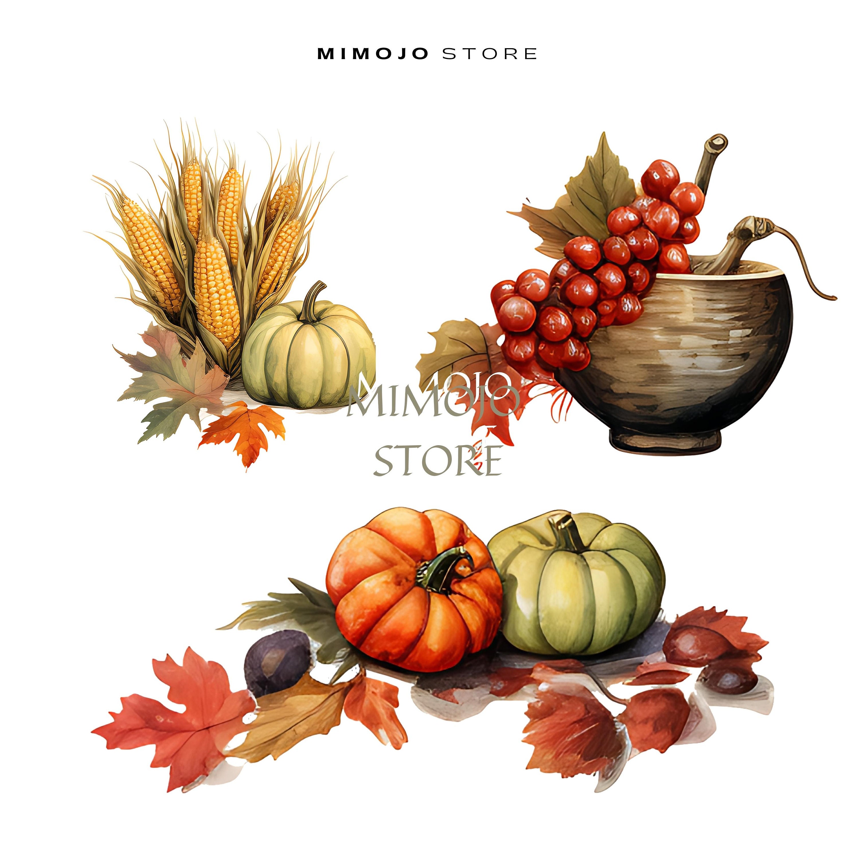 Watercolor THANKSGIVING DAY Clip Art | Transparent Pngs | Digital Art ...