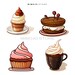 Watercolor CUTE BAKERY Clip Art Transparent Pngs Digital Art Instant ...