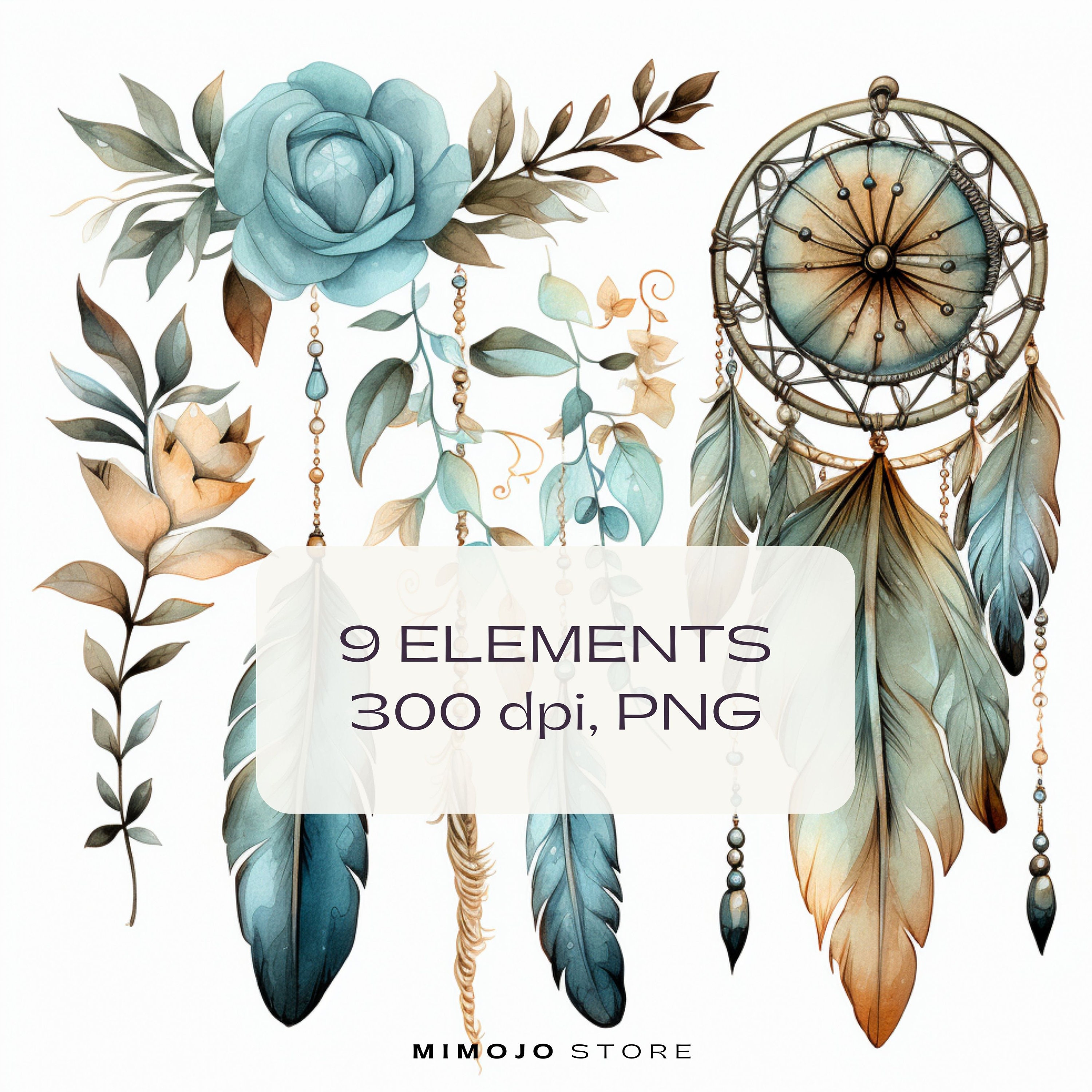 Watercolor BOHO GIRL Clip Art Transparent Pngs Digital Art - Etsy