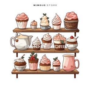 Watercolor CUTE BAKERY Clip Art | Transparent Pngs | Digital Art ...