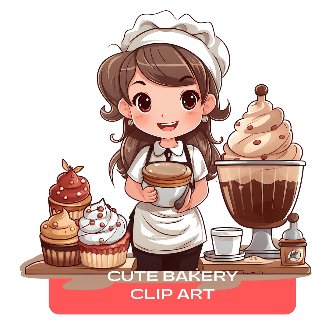 Watercolor CUTE BAKERY Clip Art Transparent Pngs Digital Art Instant ...