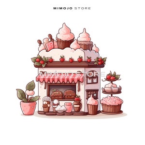 Watercolor CUTE BAKERY Clip Art | Transparent Pngs | Digital Art ...